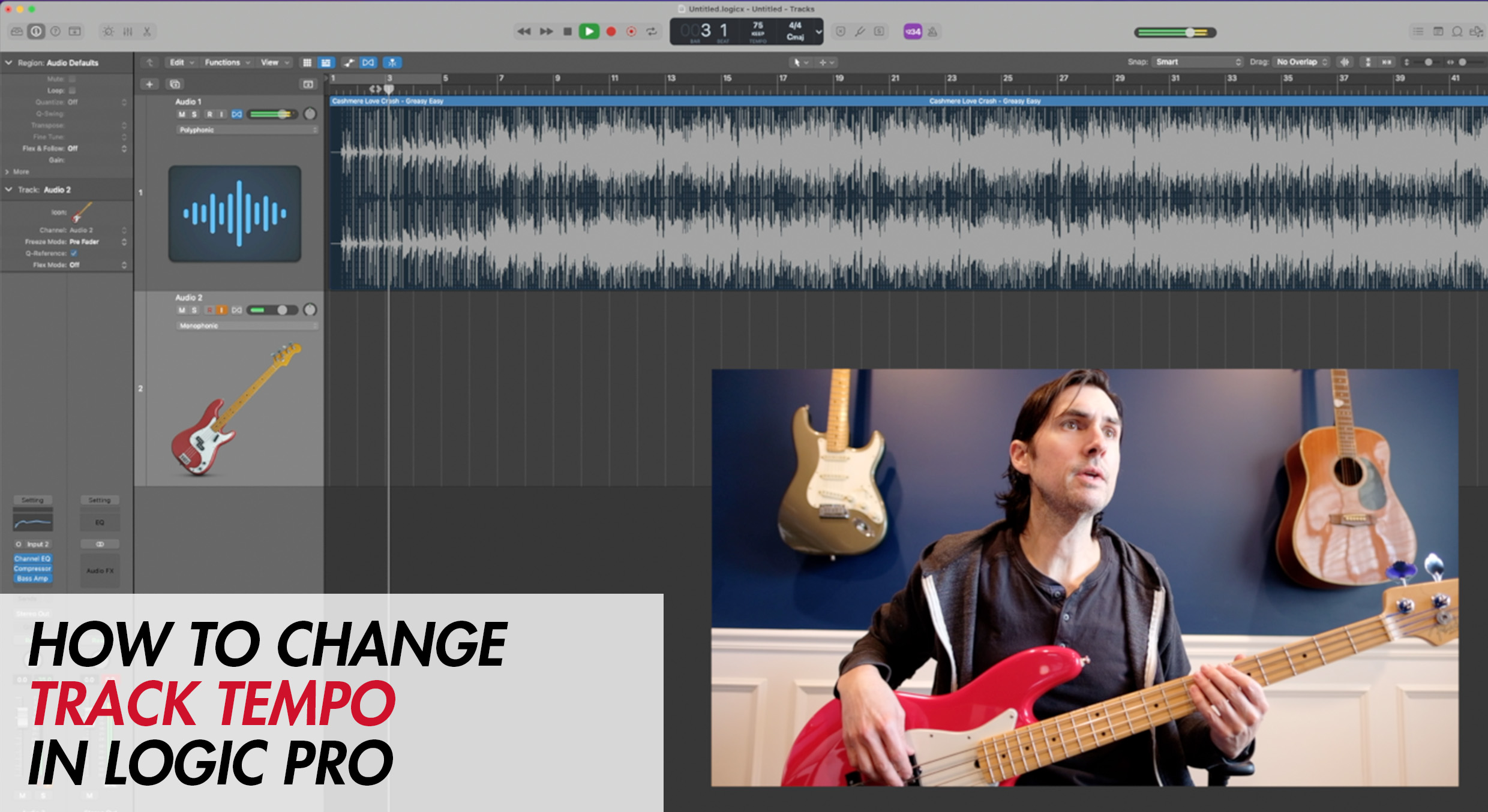 Logic Pro Tutorial - How to Change the Tempo of an Audio Track ...